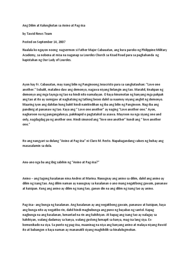 Ang Dilim at Karimlan | PDF