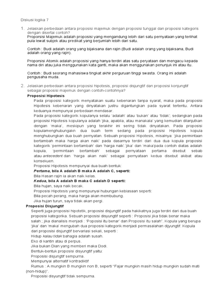Diskusi Logika 7 | PDF