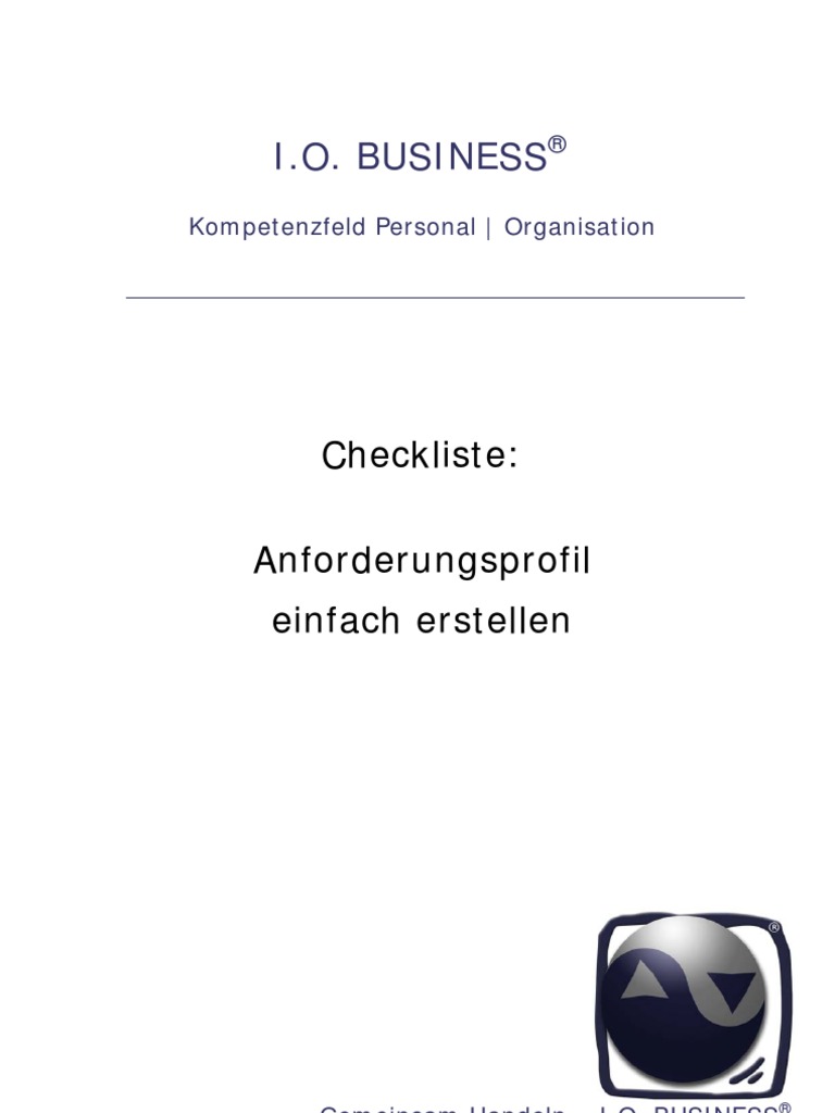 Checkliste Anforderungsprofil Einfach Erstellen | PDF
