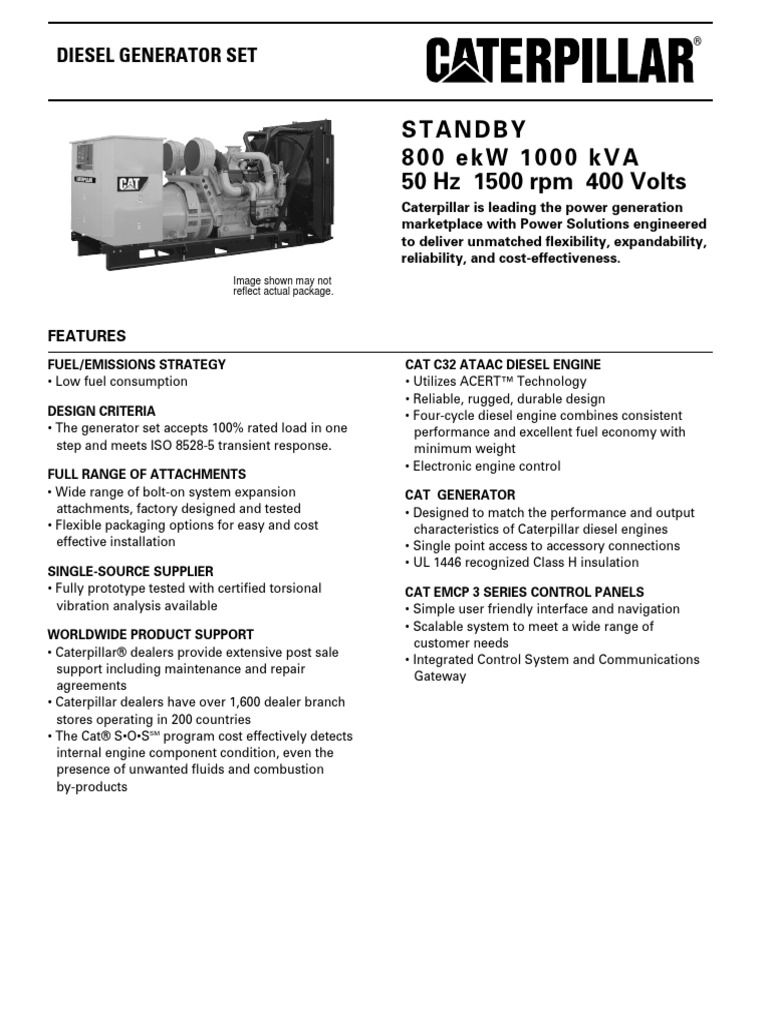 Generator 1000 Kva | PDF | Diesel Engine | Engines