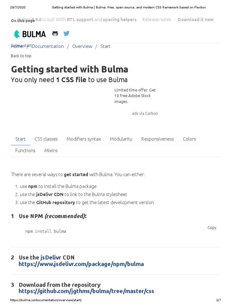 Getting Started With Bulma Bulma Free Open Source And Modern Css Framework Based On 2506