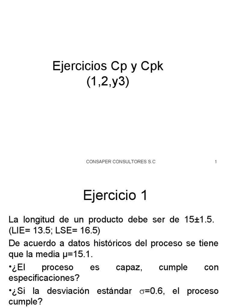 Ejercicios de CP y CPK | PDF
