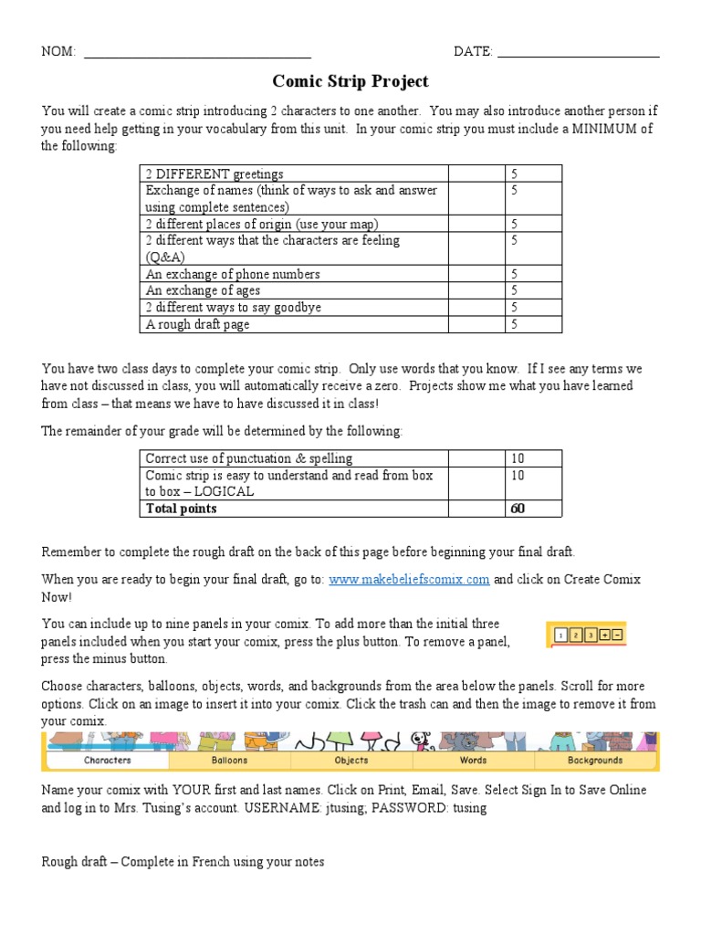 Greetings Comic Strip Project | PDF | Comic Strips | Comics