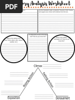 Short Story Analysis Worksheet: Main Characters Description Protagonist ...