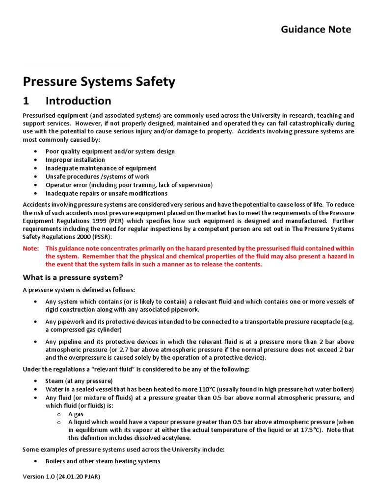 Pressure Systems Safety Ifluids Engineering Services | PDF | Safety ...