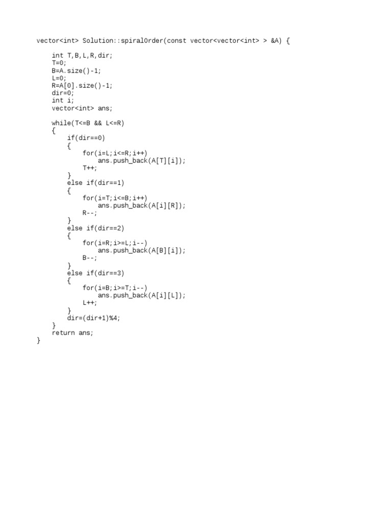 Spiral Matrix Traversal | PDF