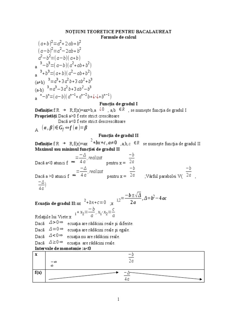 Matematica Bac | PDF