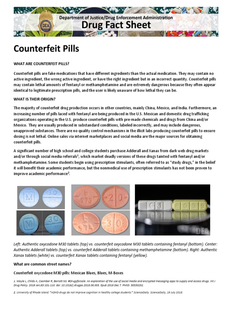 Understanding Counterfeit Pills Risks | PDF