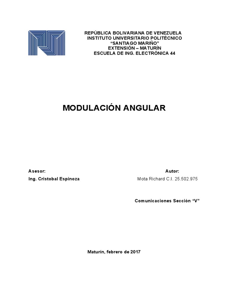 Modulacion Angular | PDF | Modulación de frecuencia | Modulación