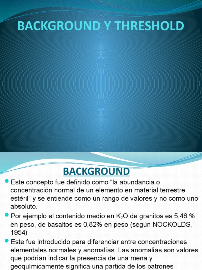 Background y Threshold | PDF