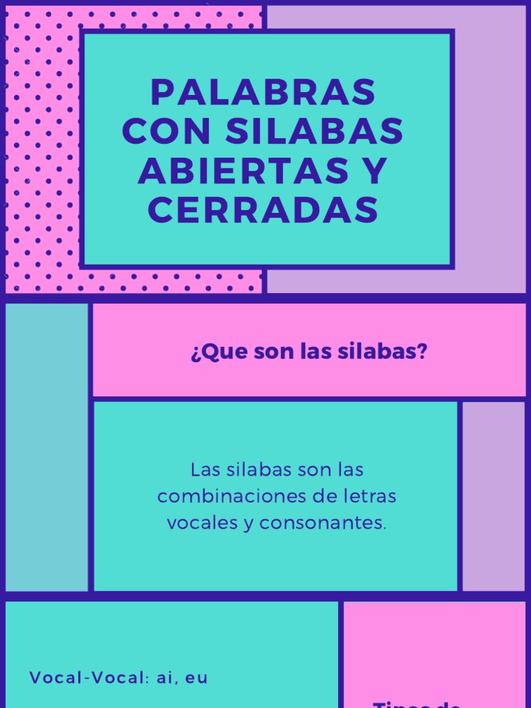 Silabas Abiertas y Cerradas | PDF