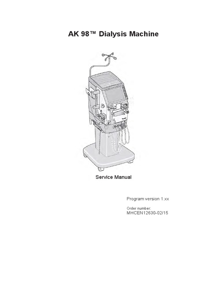 AK 98™ Dialysis Machine: Service Manual | PDF | Hemodialysis | Calibration
