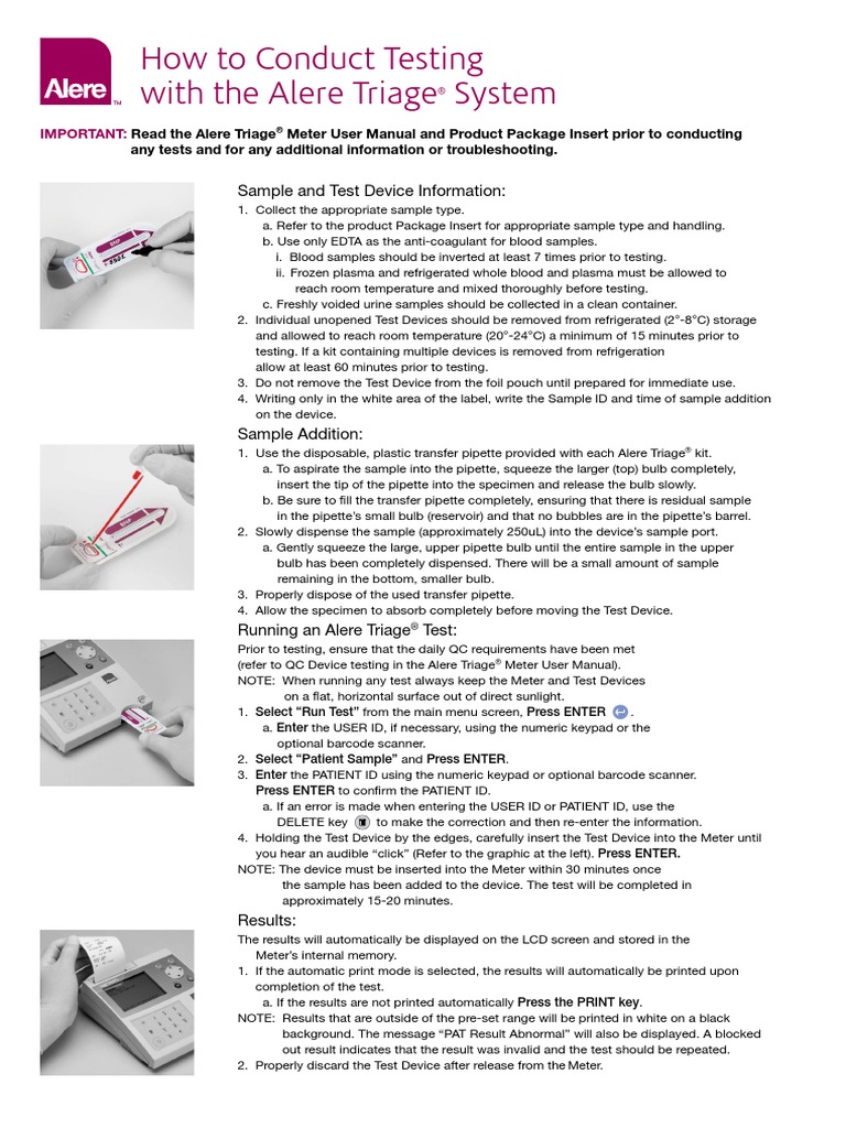 1000698E v02 Alere Triage MeterPro How To Conduct Tes | PDF | Barcode ...