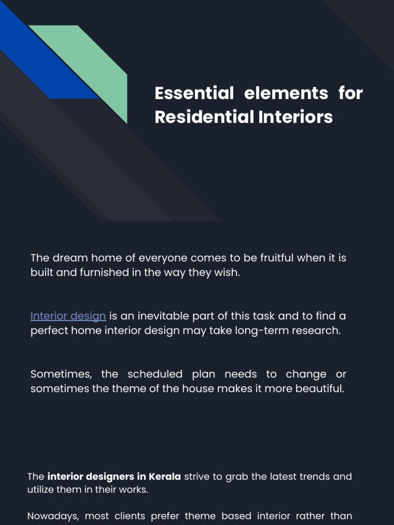 Key Elements of Residential Design | PDF | Interior Design | Color
