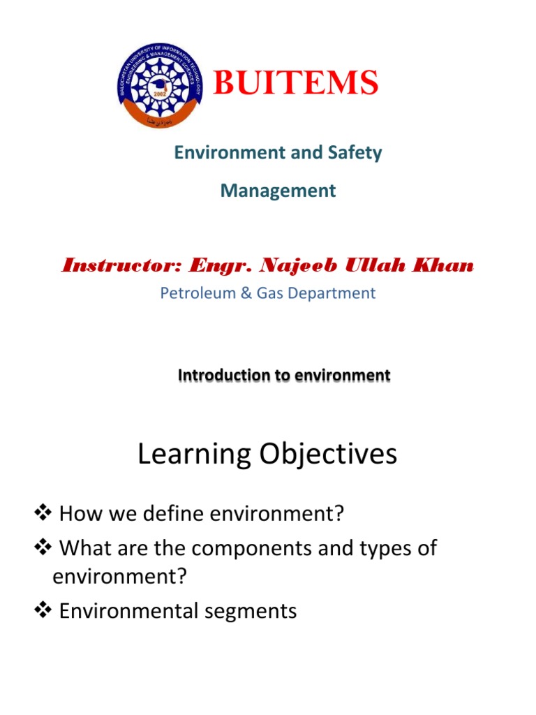 Lecture 1 - Introduction To Environment | PDF | Natural Environment | Earth