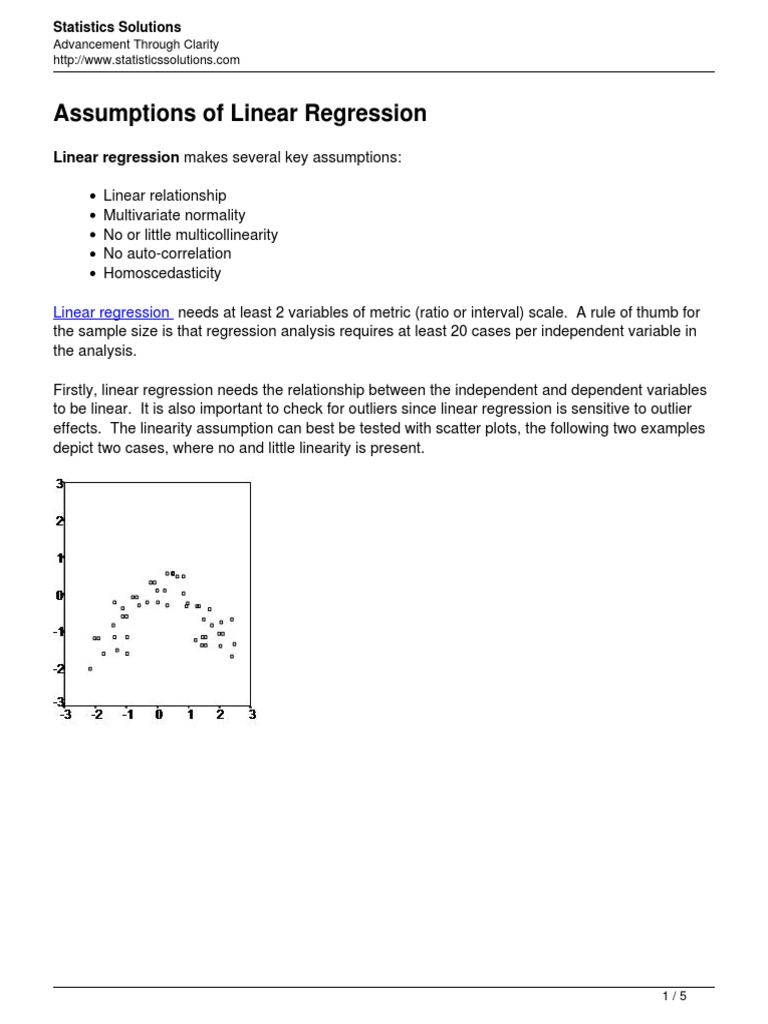 Linear Regression Makes Several Key Assumptions | PDF | Correlation And ...