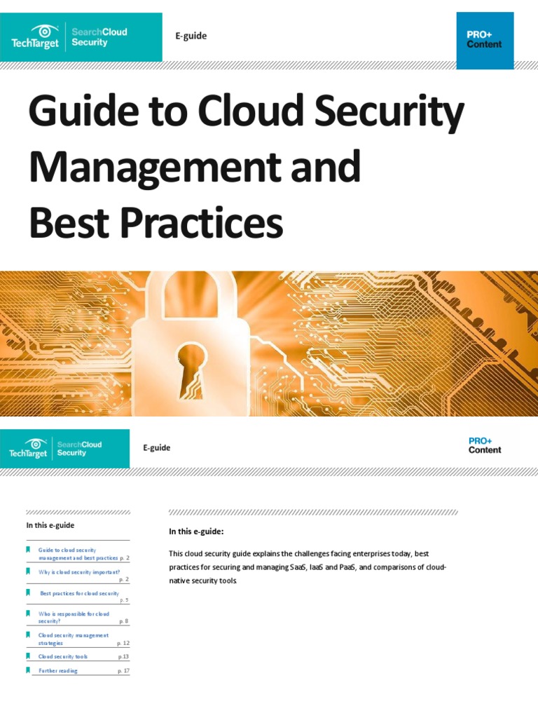 Guide To Cloud Security Management And Best Practices Pdf Cloud Computing Software As A