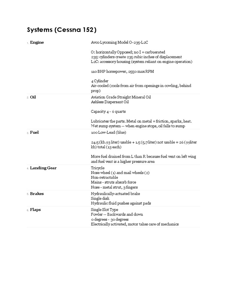 Systems C152 | PDF | Airspeed | Carburetor