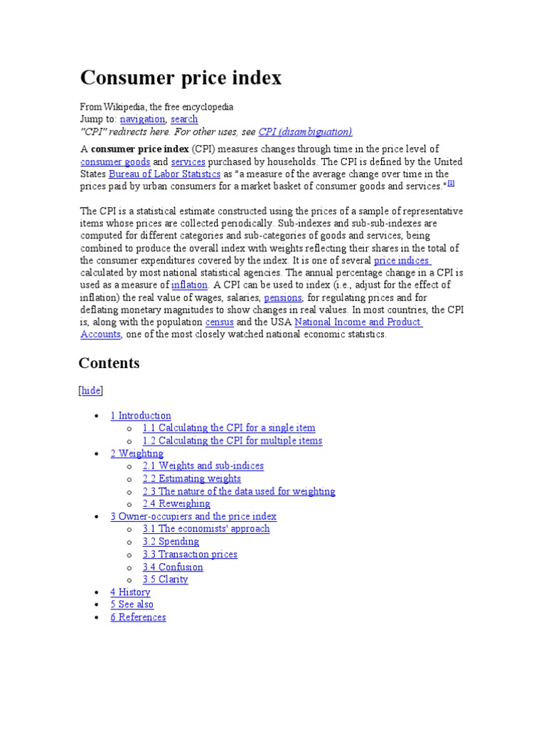 Understanding the Consumer Price Index | PDF | Consumer Price Index ...