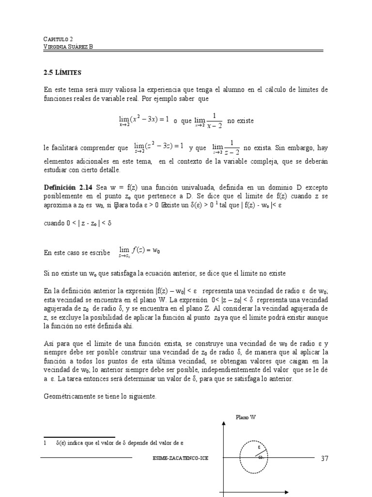 Límites y Continuidad en Funciones Complejas | PDF | Límite ...