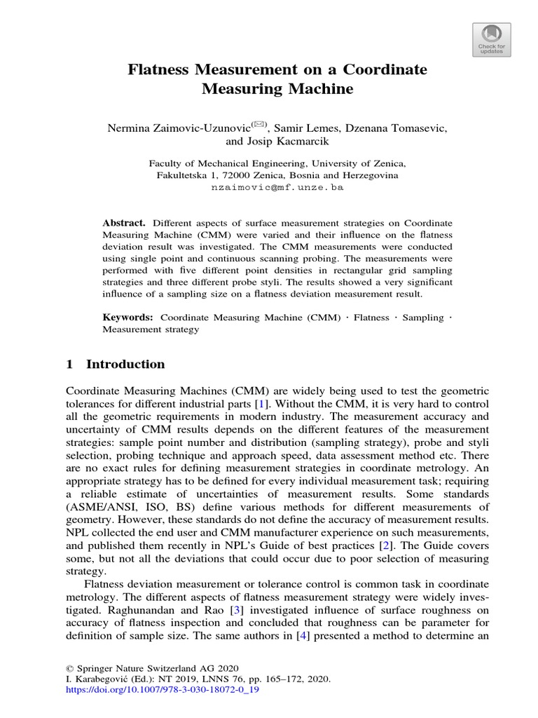 Flatness Measurement On A Coordinate Measuring Machine | PDF | Sampling (Statistics) | Uncertainty