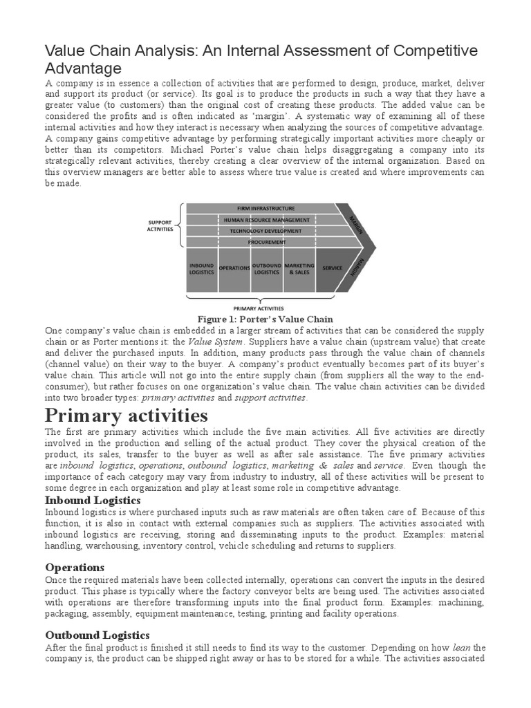 Value Chain Analysis | PDF | Value Chain | Logistics