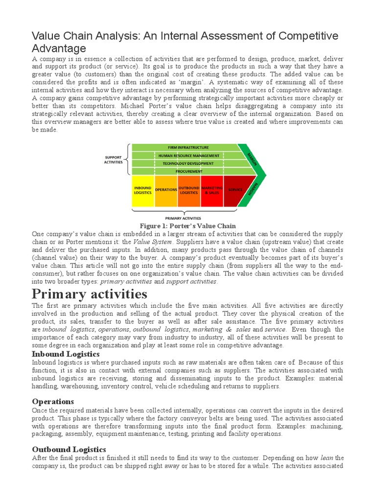 Value Chain Analysis | PDF | Value Chain | Logistics