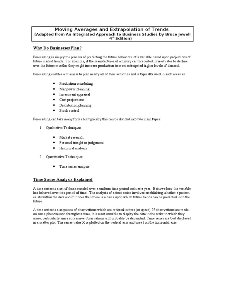 Moving Averages | PDF | Moving Average | Forecasting