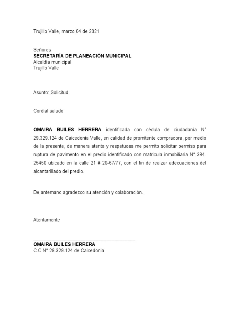 Carta Planeación Ruptura de Pavimento | PDF