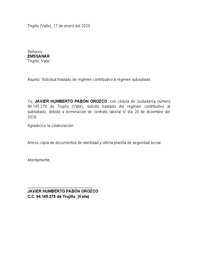 Solicitud de Retiro EPS | PDF