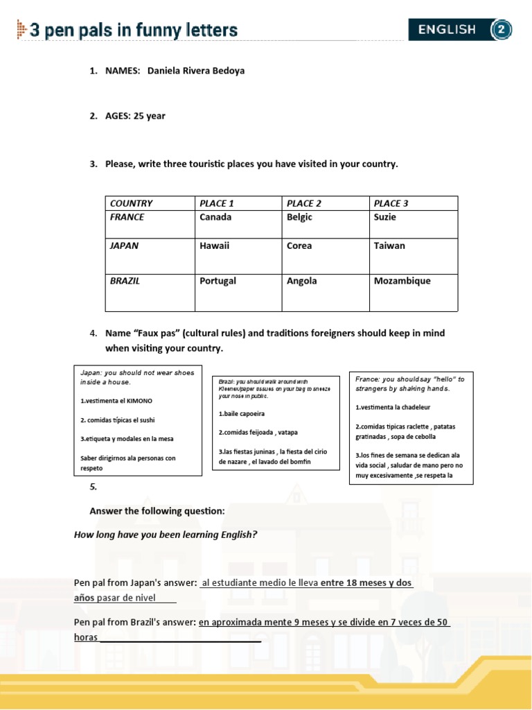 Pen Pal Application Form | PDF