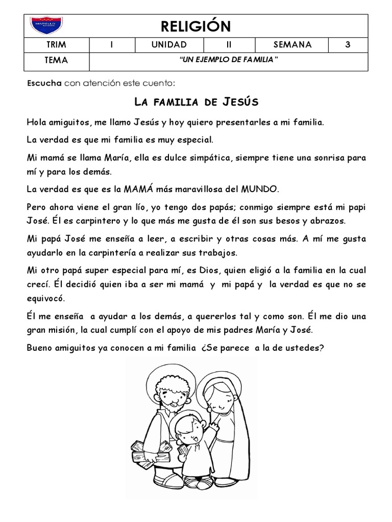 Fichas La Sagrada Familia | PDF | María, madre de Jesús | Jesús