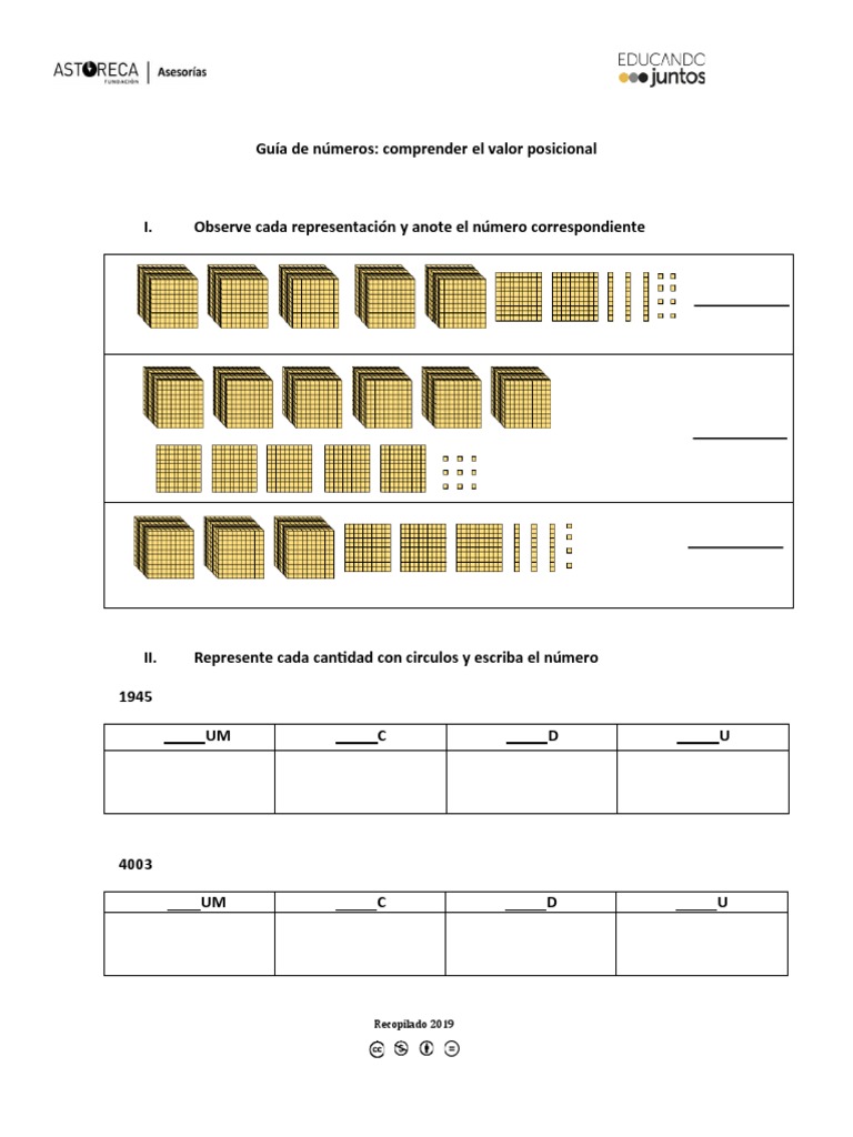 Guía de Valor Posicional Básico | PDF | Enseñanza de matemática
