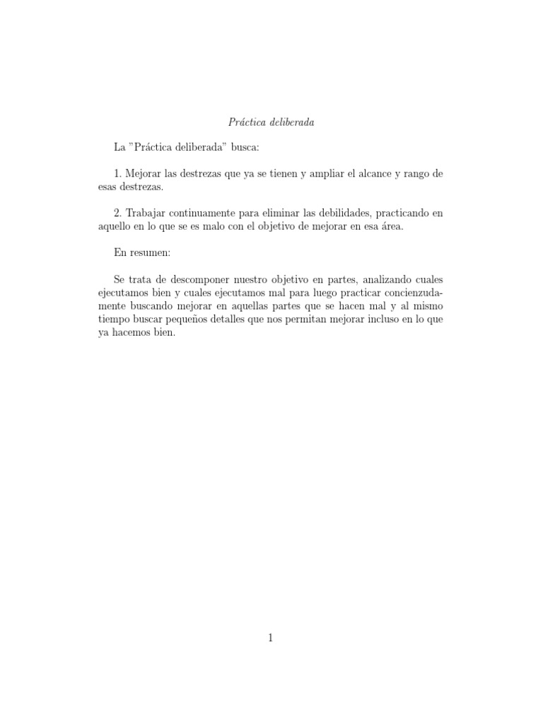 Practica Deliberada | PDF