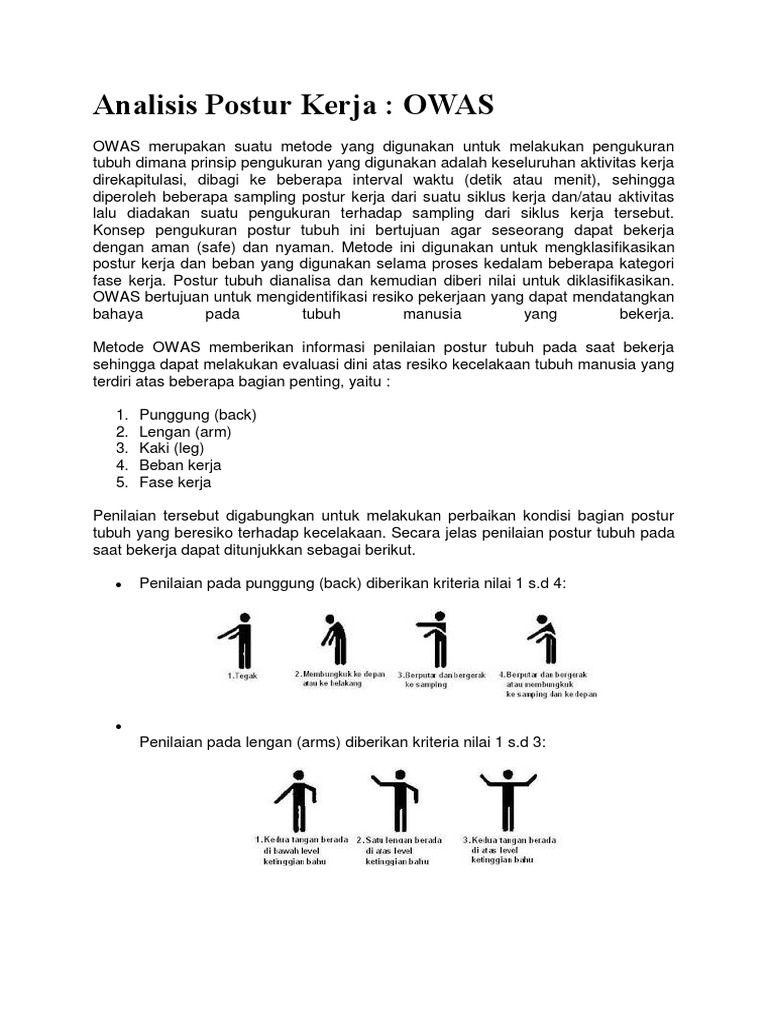 Analisis Postur Kerja OWAS | PDF
