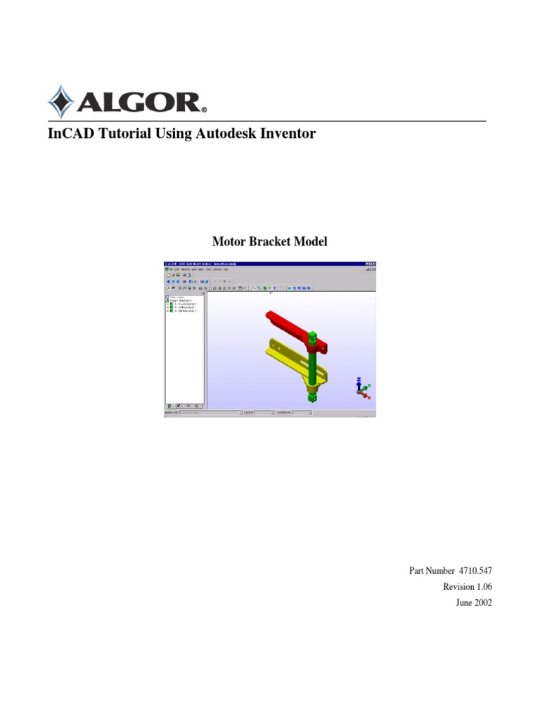 Incad Tutorial Using Autodesk Inventor: Motor Bracket Model | PDF | Menu (Computing) | Graphical ...