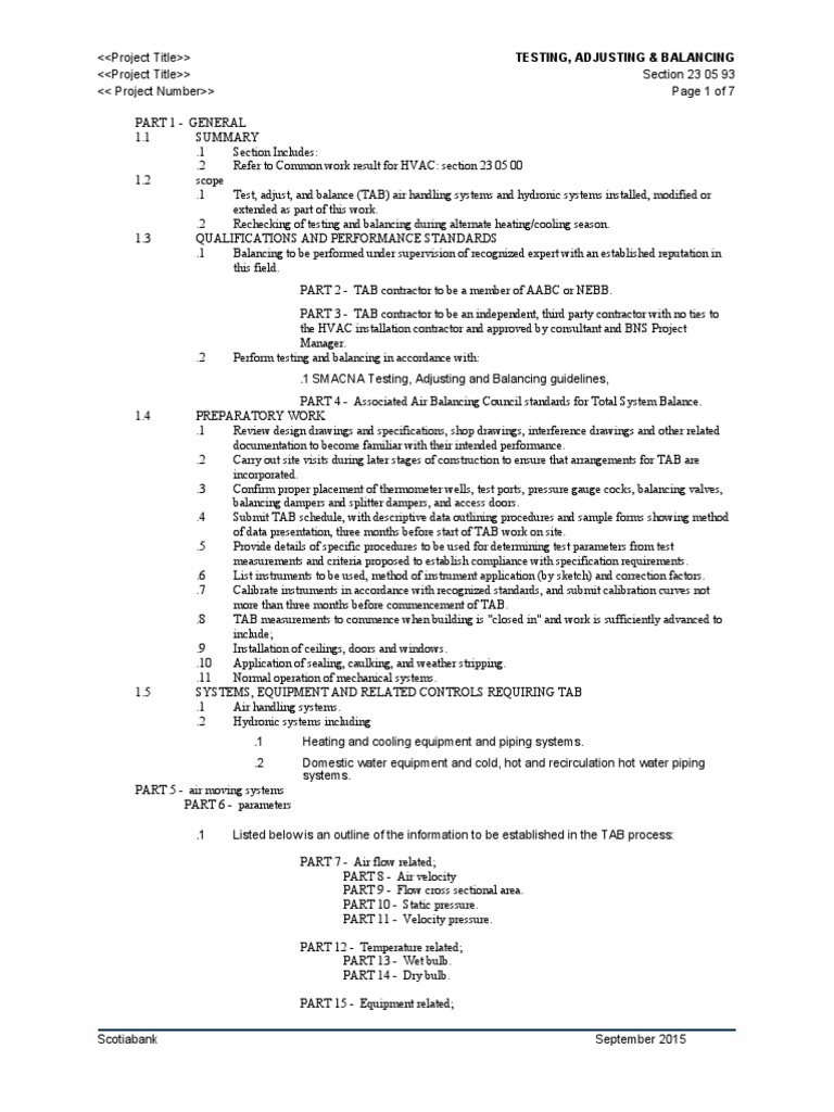 HVAC Testing, Adjusting & Balancing Guide | PDF | Flow Measurement ...