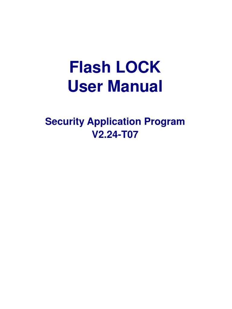 FlashLock User Manual V224-T07 - English | PDF | Flash Memory | Password