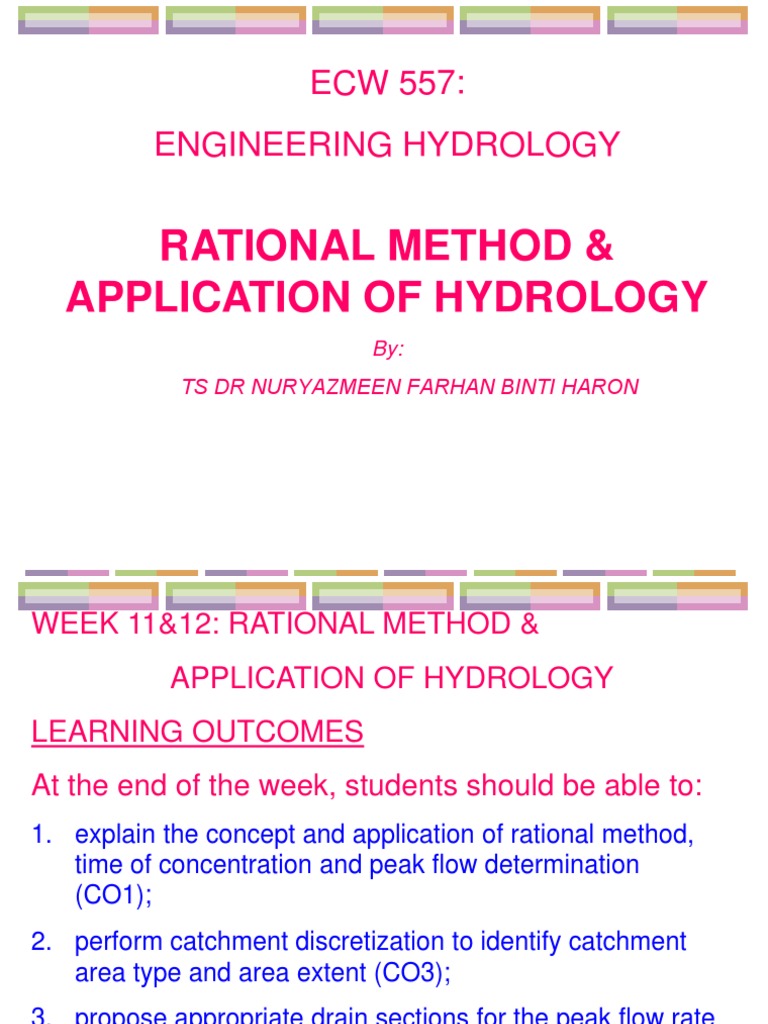 Rational Method in Urban Hydrology | PDF | Drainage Basin | Discharge ...