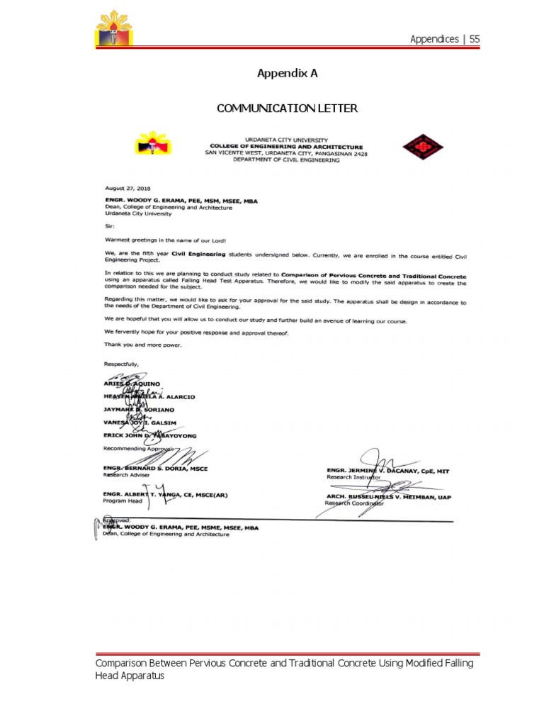 Appendix A Communication Letter: Appendices - 55 | PDF | Concrete ...