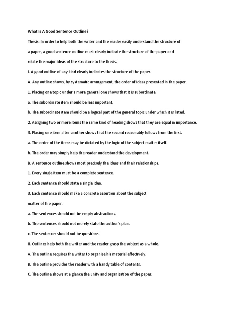 Guide to Creating a Sentence Outline | PDF | Human Nature | Science