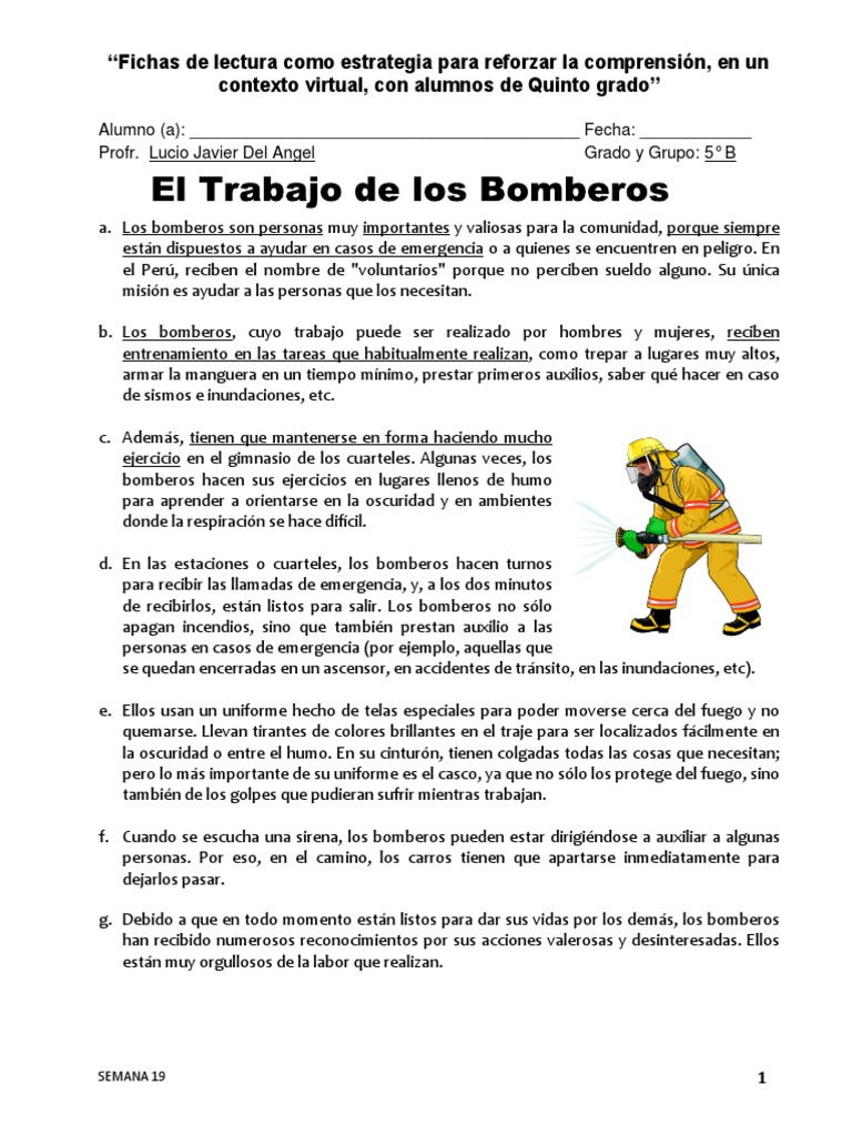 El Trabajo de Los Bomberos | PDF | Bombero