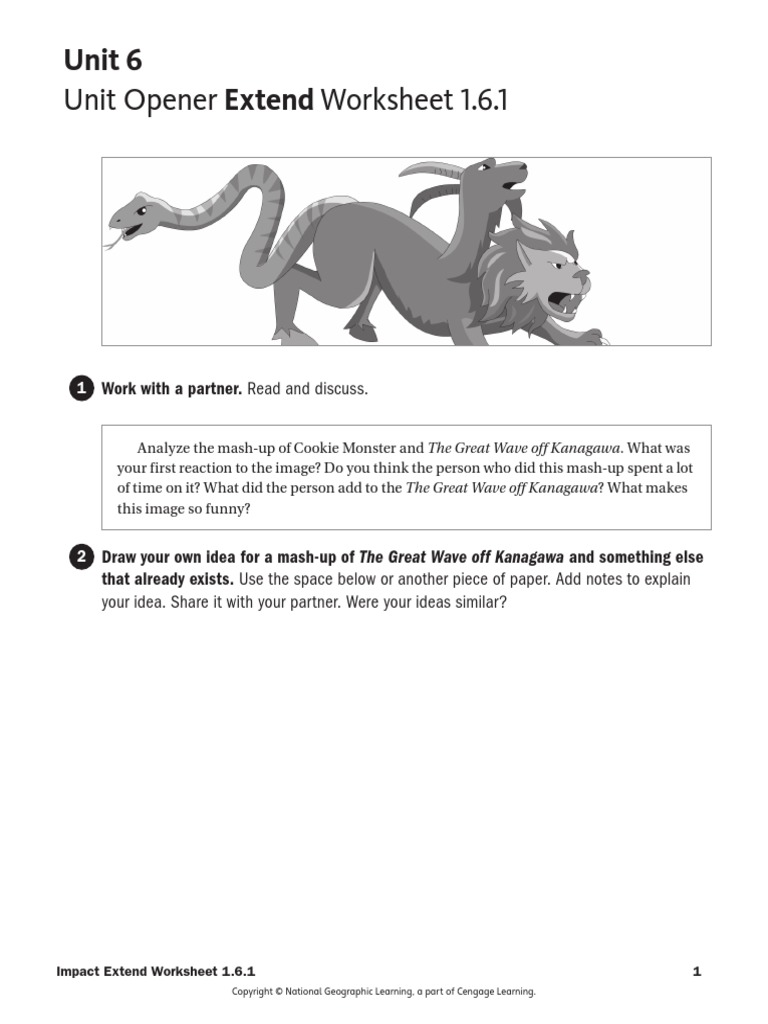 Unit Opener Extend Worksheet 1.6.1 | PDF