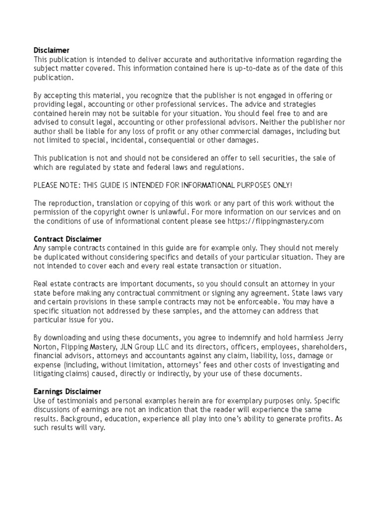 NDNCA | PDF | Disclaimer | Indemnity