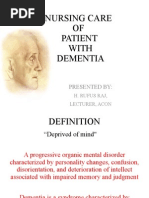 Dementia Nursing Care Plan | Dementia | Nursing