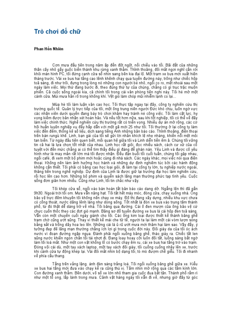 Tro Choi Do Chu | PDF