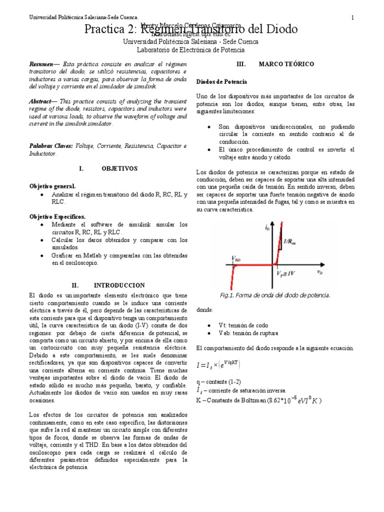 Practica02 EdP | PDF | Diodo | Corriente eléctrica