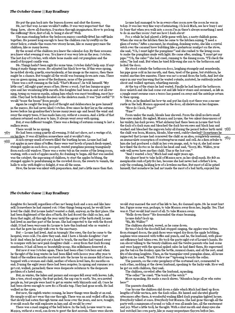 The October Game - Ray Bradbury | PDF