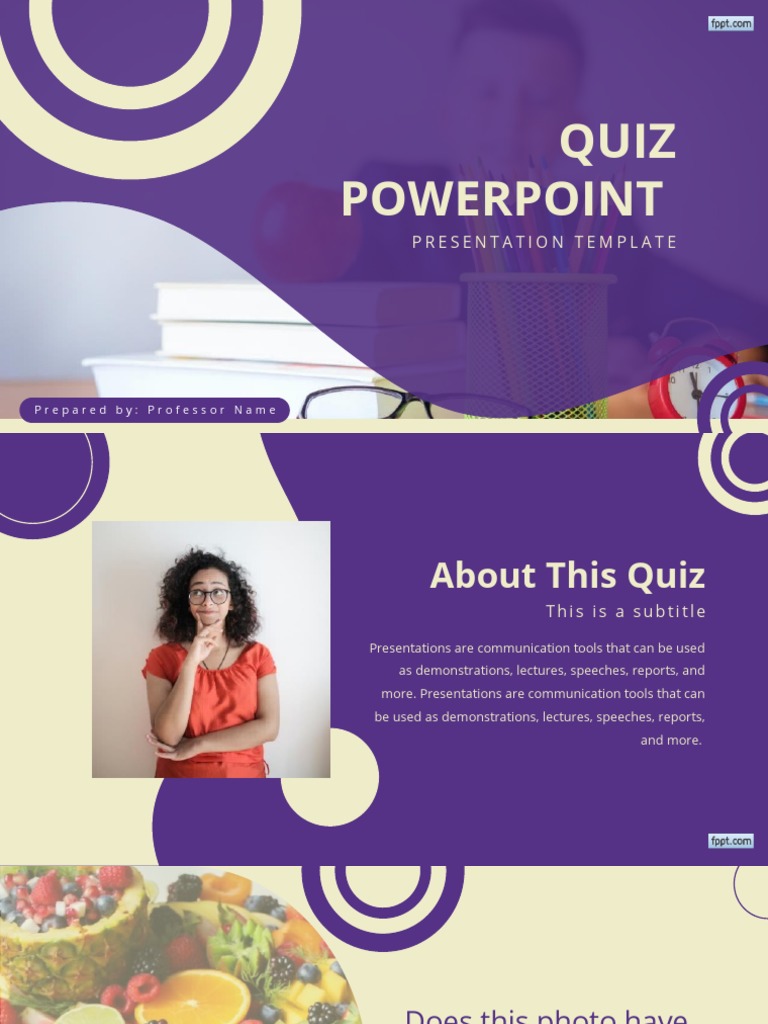 Quiz Powerpoint Template | PDF
