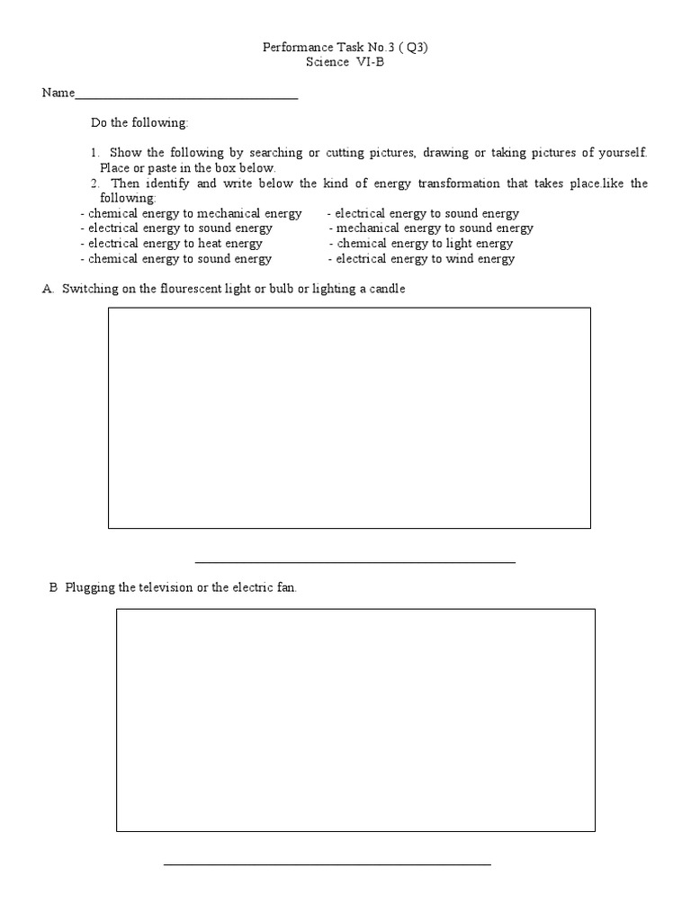 Performance Task No.3 Science VI-B Q3 | PDF